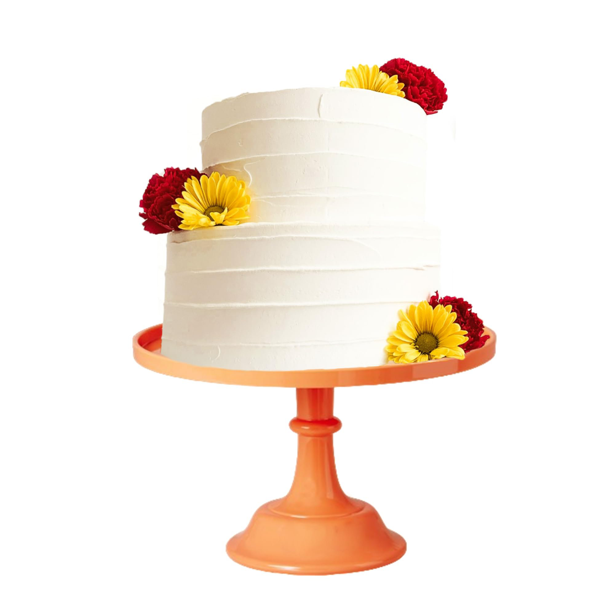 Latitude Run® 11" Peach Orange Plastic Cake Stand | Melamine Wedding Cake Stand | Pretty Cake ...